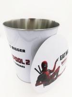 China DADI 170oz Custom Printed Metal Popcorn Bucket Tins Metallic Christmas Snack Tins for sale