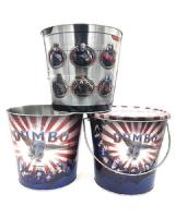 China DADI Household 2.4L Popcorn Gift Tins Classic Metal Oval Metal Popcorn Bucket Stacking Shape for sale