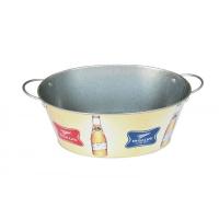 China DADI 7.5L Oval Galvanized Tinplate Metal Ice Bucket Galvanized Cooler Tub Eco Friendly for sale
