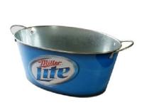 China DADI 7.5L Oval Galvanized Tinplate Metal Ice Bucket Galvanized Cooler Tub Eco Friendly for sale