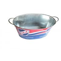 China DADI 7.5L Oval Galvanized Tinplate Metal Ice Bucket Galvanized Cooler Tub Eco Friendly for sale