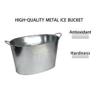 China DADI Stackable Custom Tinplate Metal Ice Bucket Non Slip Base Zinc Plated Metal Drink Bucket for sale