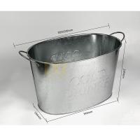 China DADI Stackable Custom Tinplate Metal Ice Bucket Non Slip Base Zinc Plated Metal Drink Bucket for sale