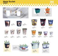 China DADI Stackable Custom Tinplate Metal Ice Bucket Non Slip Base Zinc Plated Metal Drink Bucket for sale
