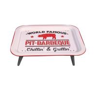 China DADI Offset Lithography Painted Tin Trays Food Grade Metal Tin Tray With Foldable Stand for sale