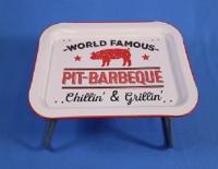 China DADI Embossed Logo Tinplate Metal Tin Tray Children's Tray with Legs Small Size for sale