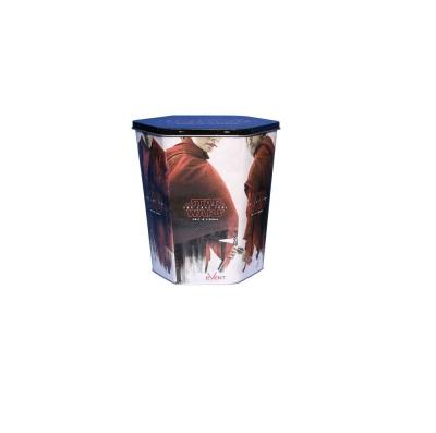 China DADI Hexagonal Popcorn Factory Tins 130oz Holiday Tins of Tinplate Metal Popcorn Bucket for sale