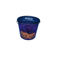 China DADI Food Grade Holiday Snack Tin Offset Lithography Tinplate Metal Popcorn Tin Bucket for sale
