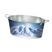 China DADI Portable Wine Chiller Tinplate Metal Ice Bucket OEM/ODM Beverage Chiller Tub For Beer for sale