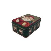 China DADI Food-Grade Festive Rectangular Biscuit Tin Box Christmas Tree Chocolate with Matte Finish and Embossed Santa Reindeer Design for sale