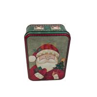 China DADI Food-Grade Festive Rectangular Biscuit Tin Box Christmas Tree Chocolate with Matte Finish and Embossed Santa Reindeer Design for sale
