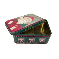 China DADI Food-Grade Festive Rectangular Biscuit Tin Box Christmas Tree Chocolate with Matte Finish and Embossed Santa Reindeer Design for sale