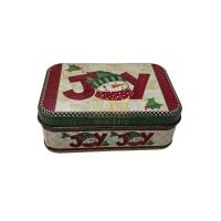 China DADI Vintage Santa Biscuit Tin Box OEM/ODM Rectangular Tin Box For Cookies Packaging for sale