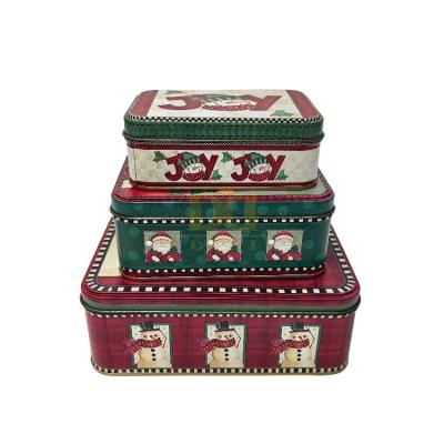 China Custom Printed Rectangular Food Tin Box Multipurpose Metal Container for Candy Biscuit Snack Confectionery Gift for sale