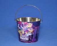China DADI Custom Printing Tinplate Metal Popcorn Bucket Tin With Lid and Handle for sale