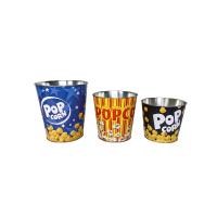 China DADI Metal Popcorn Bucket Tinplate Bucket 3D Tin Popcorn Bucket CMYK PMS Color for sale