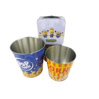 China DADI Metal Popcorn Bucket Tinplate Bucket 3D Tin Popcorn Bucket CMYK PMS Color for sale