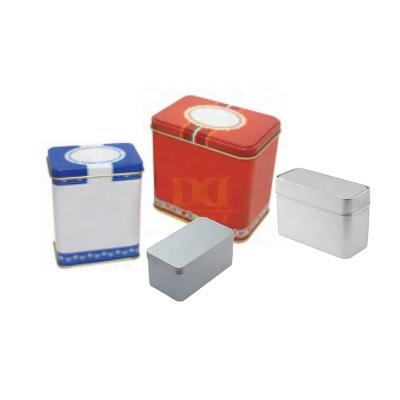 China DADI 64x39x82mm Embossed Tea Tin Box Tinplate Metal Packaging Tins For Bakery Shops for sale
