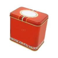 China DADI 64x39x82mm Embossed Tea Tin Box Tinplate Metal Packaging Tins For Bakery Shops for sale