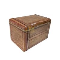 China DADI Wood Grain Herb Storage Box 125x125x165mm Airtight Medicinal Tea Tin Box for sale