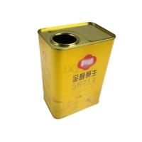 China DADI 1.6L Food Oil Can FDA Food Safety Certifications Tinplate Olive Oil Container Glossy Yellow Golden Inner Coating for sale