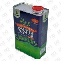 China DADI Rectangle 1 Litre Food Oil Can 1000ml Peanut Oil Tin Cans Glossy Surface for sale