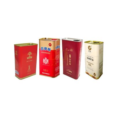 China DADI Easy Open Food Oil Can, Tin Oil Container 1L Tinplate Rectangle Vegetable Oil Tin for sale