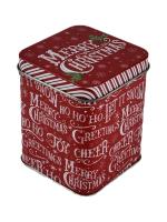 China Christmas Holiday Square Red Food Grade Tin Box with Full-Surface Custom Print and Recyclable Construction for Cookie Biscuit Chocolate Gift Packaging for sale