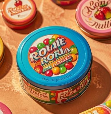 China DADI Custom Printed Fruit Candy Tin Round Small Metal Box for sale