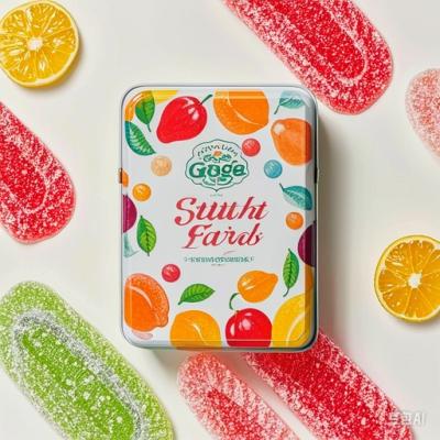 China DADI Hard Candy Tin Box Fruit Candy Tins  Empty Metal Candy Boxes for sale