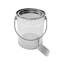 China High Quality Handle Bucket Plastic Transparent Visual  Food Package Gift Jar Various Size Durable Printed Tin Box Canisers for sale