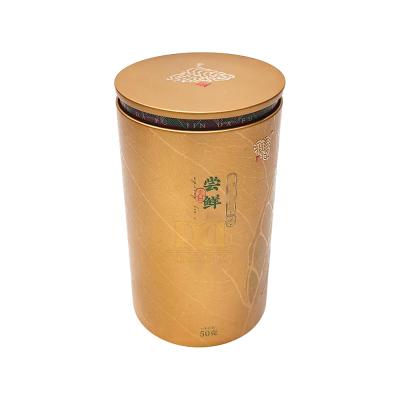 China Guangdong Foshan Manufacturer 3D Relief Texture Pattern Loose Tea Tin Can Food Grade Tinplate Canister Cylinder Cans Containers for sale