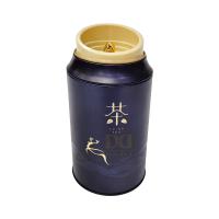 China Guangdong Foshan Manufacturer 3D Relief Texture Pattern Loose Tea Tin Can Food Grade Tinplate Canister Cylinder Cans Containers for sale