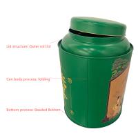 China Embossed Round Tinplate Canister Storage Container for Tea Coffee Chocolate Candy Packaging for sale