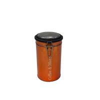China Sealing Tinplate Round Container with Lockable Lid Transparent Visible Cover Sealed Airtight Tin Metal Round Cans Box Packaging for sale