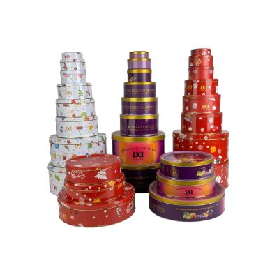 China New Arrivals Food Use-Wholesale Customizable Luxury Metal Tin Cans Containers Cookie Red Tinplate Empty Tin Boxes for sale