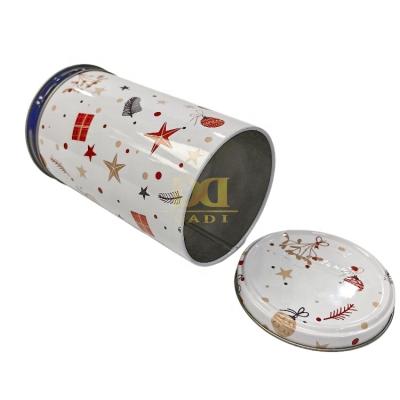 China Customized Metal Cylindrical Snack Can Music Box Base Rotatable Creative Food Packaging for Birthday Christmas New Year Gifts for sale