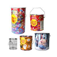 China 6 Sizes Playful Animal Tin Bucket with Carry Handle Customizable Candy Jar for Tasty Treats Food-Grade Cylindrical Packaging for sale