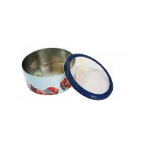 China Clear-View Flat Round Tin Transparent Acrylic Lid Candy Display Box Food Grade Epoxy Coated CE Certified Commercial Use for sale