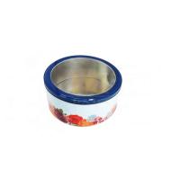 China Clear-View Flat Round Tin Transparent Acrylic Lid Candy Display Box Food Grade Epoxy Coated CE Certified Commercial Use for sale
