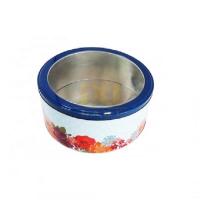 China Clear-View Flat Round Tin Transparent Acrylic Lid Candy Display Box Food Grade Epoxy Coated CE Certified Commercial Use for sale