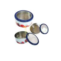 China Low Profile Circular Tin Vintage Lid Biscuit Box 360 Degree Visible Round Tin for Kitchen Organizer Herb Storage Snack Container for sale