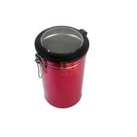 China Clasp Closure Secure Latch Victorian Style Ventilated Metal Can Dual Antique Cylindrical Container for Chocolate Coffee Beans for sale