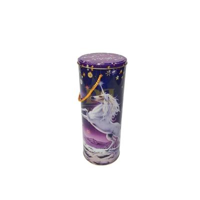 China Anti-Scratch Coating Reusable Gift Box for Dry Foods Display Candy Tin Retro-Chic Tinplate Portable Handle Storage Containers for sale