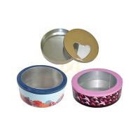 China Hot Sales Empty Food Grade Metal Tin Box Transparent Acrylic Lid Large Capacity Storage Space Cookie Packaging Jar Container for sale
