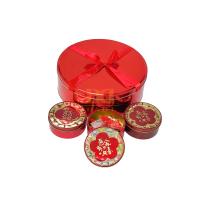 China Factory Direct Sale Round Cake Cookie Metal Tin Can Container Tin Box with Lid for Lunch Muffin Cheese Pizza Coffee Bean Tea for sale
