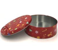 China Customized Food Grade Round Tin Box Packaging Food Mooncake Cake Cookie Candy Gift Metal Cans for Biscuits for sale