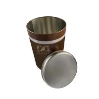 China Free Sample Four-color Printing CMYK Double Lid Cans Round Shape 0.23mm Thickness Snack Tin Can Box OEM ODM Tin Packaging for sale