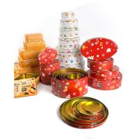 China Wholesale Festive Holiday Edition Cookies Tin Can High Quality Metal Christmas Round Tin Box for Cookies Sweet Candy Package for sale