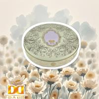 China Custom Emboss Round Tin Box for Cookie Biscuit Gold Metallic Silver Color for sale